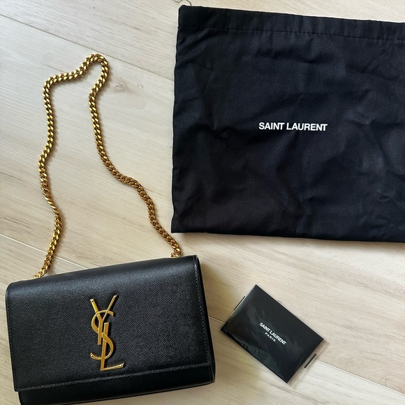 Yves Saint Laurent | Bags | Ysl Yves Saint Laurent Small Kate Crossbody Purse Black And Gold ...